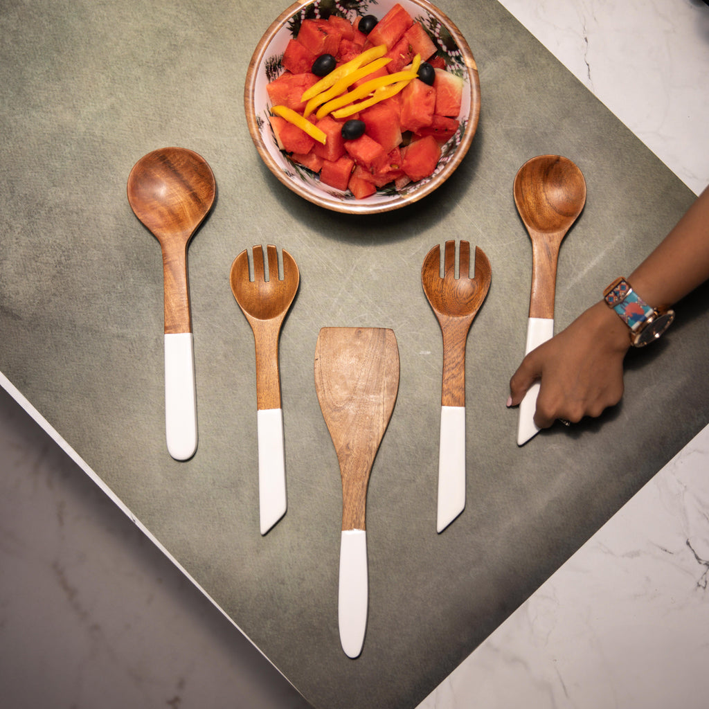 Ivory Serving Spoons Set – Ireka Homes